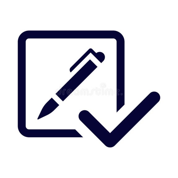 Pen, Report, Checker, Tick, Learning Check Icon Stock Vector ...