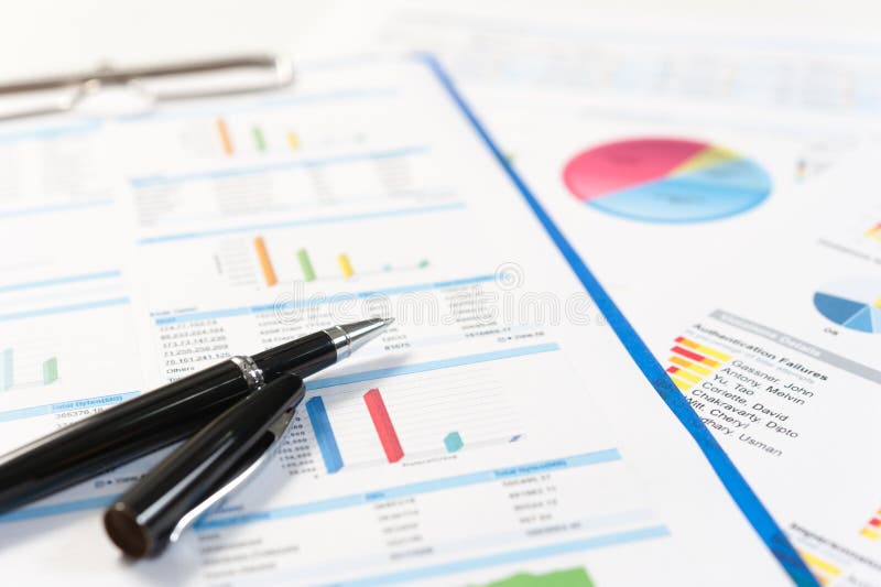 Pen and report paper stock image. Image of exchange, economy - 49977631
