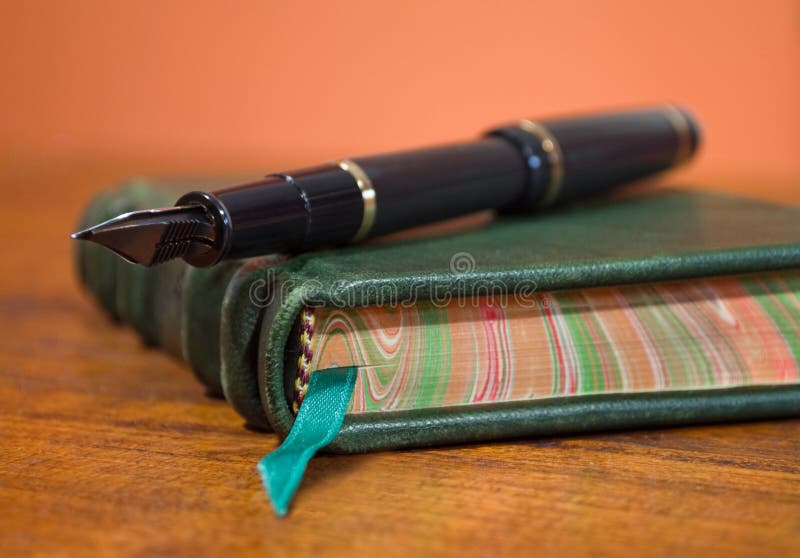 Journal and pen on desk stock image. Image of antique - 17914223