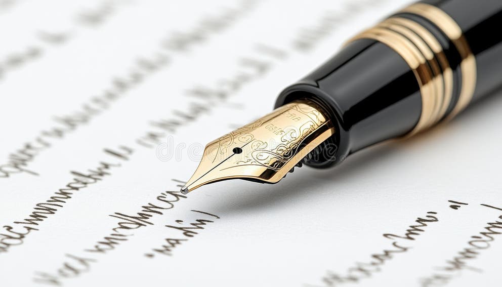 A Pen Resting on a Handwritten Document Capturing Thoughts and Ideas ...