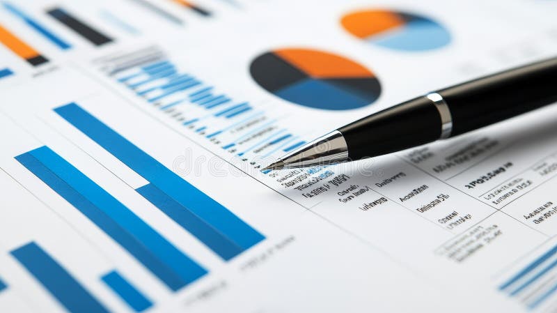 A Pen Rests on a Financial Report Highlighting Key Data Points within ...