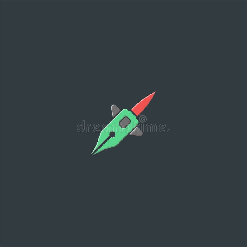 Pen and Rocket Logo Design. Symbol Dan Icon Vector Template Stock ...