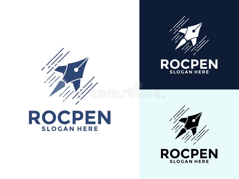 Pen Rocket Logo Vector Template, Creative Combination Speeding Rocket ...