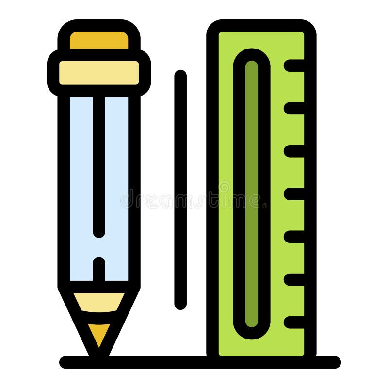 Pen Ruler Engineer Icon Color Outline Vector Stock Vector ...