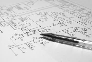 Pen on scheme stock image. Image of designer, office - 12960705