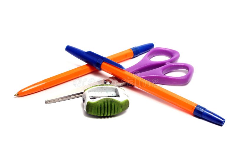Pen and scissors stock photo. Image of supply, group - 63516266