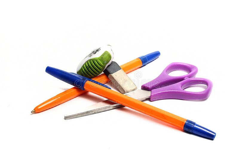 Pen and scissors stock photo. Image of supply, group - 63516266