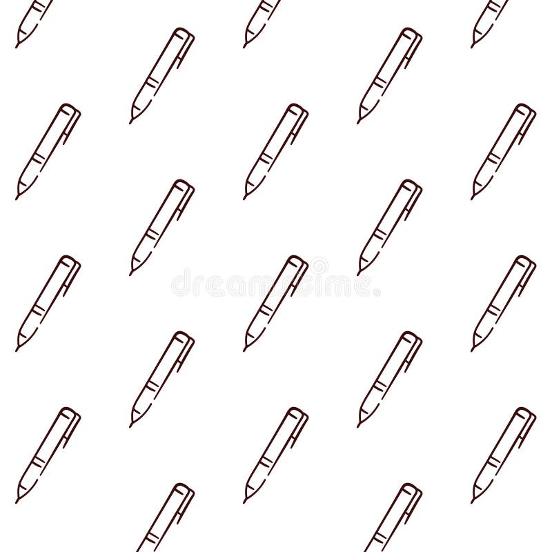 Pen Seamless Pattern in Simple Doodle Style. Hand Drawn Wallpaper ...