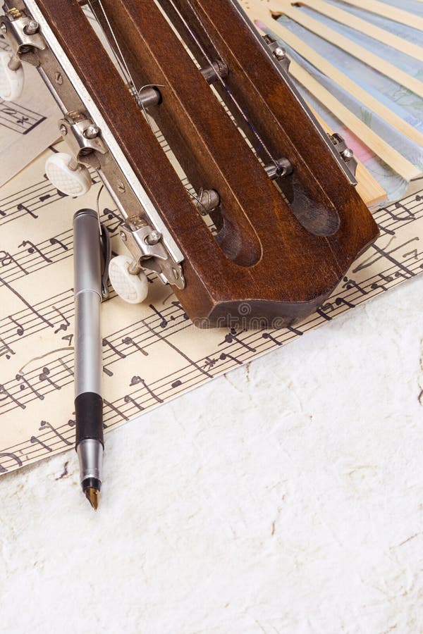 Pen at sheet of music stock photo. Image of silver, artistic - 15105754
