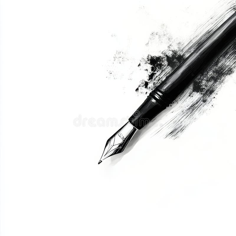 Pen is Shown with a Black Ink Stain on it Stock Illustration ...