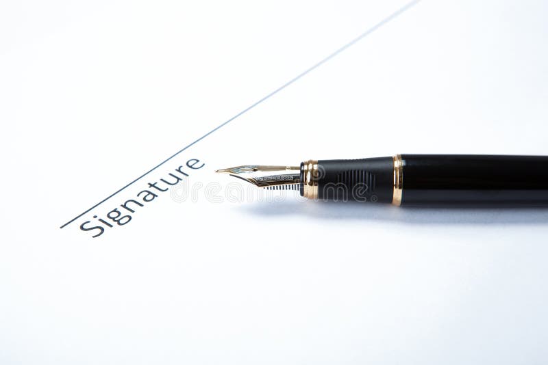 Signature X and Fountain Pen Stock Photo - Image of agreement, angle ...