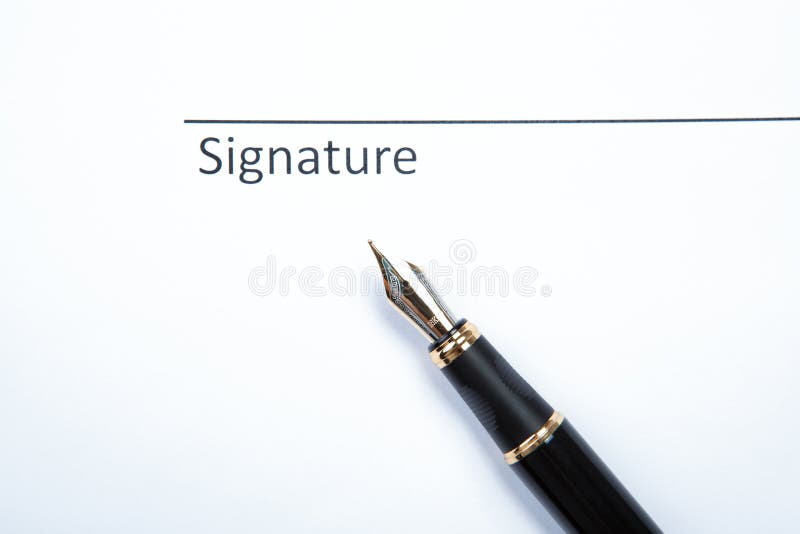 Pen and signature stock photo. Image of palm, paper, work - 40330180