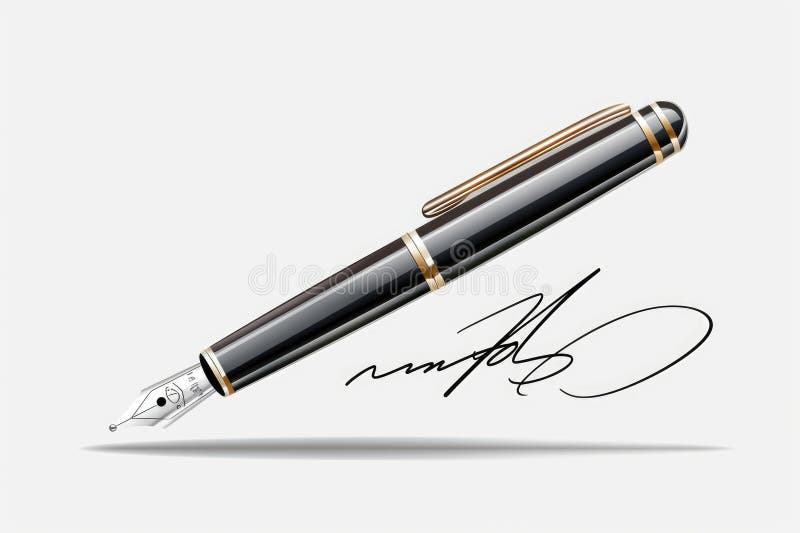 A Pen with a Signature Written on it Stock Photo - Image of attendee ...