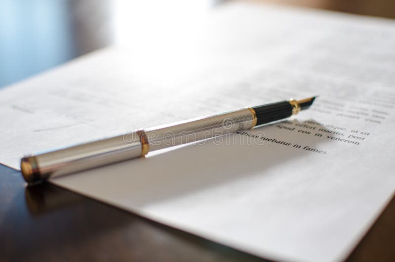 Pen on a signed contract stock image. Image of paper - 49549469