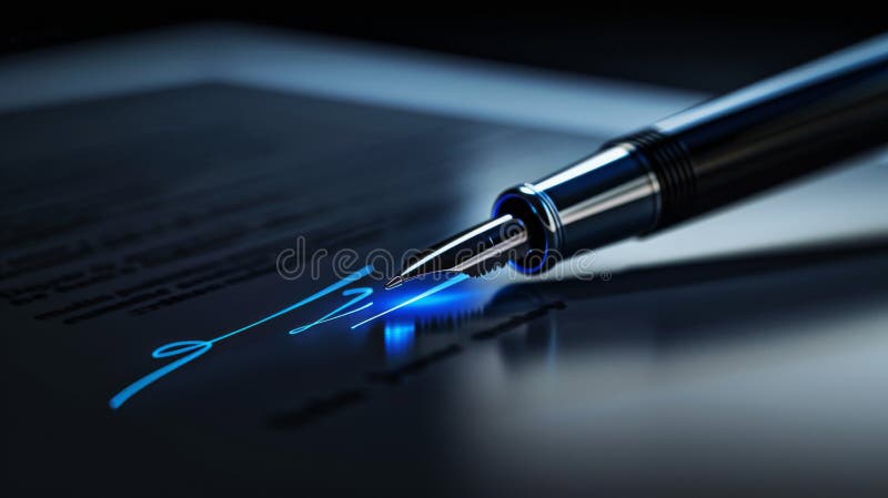 The Pen Signing a Contract.AI Generated Image Stock Photo - Image of ...