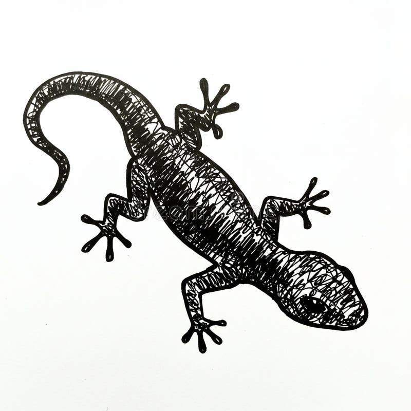 Lizards. Sketch by Hand. Pencil Drawing by Hand. Vector Image. the ...
