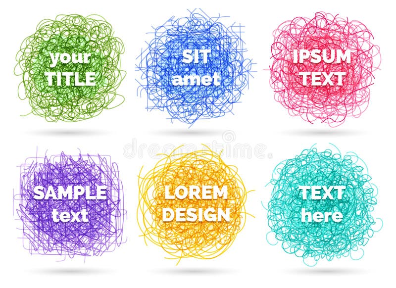 Pen sketch mess labels stock vector. Illustration of curled - 127614447