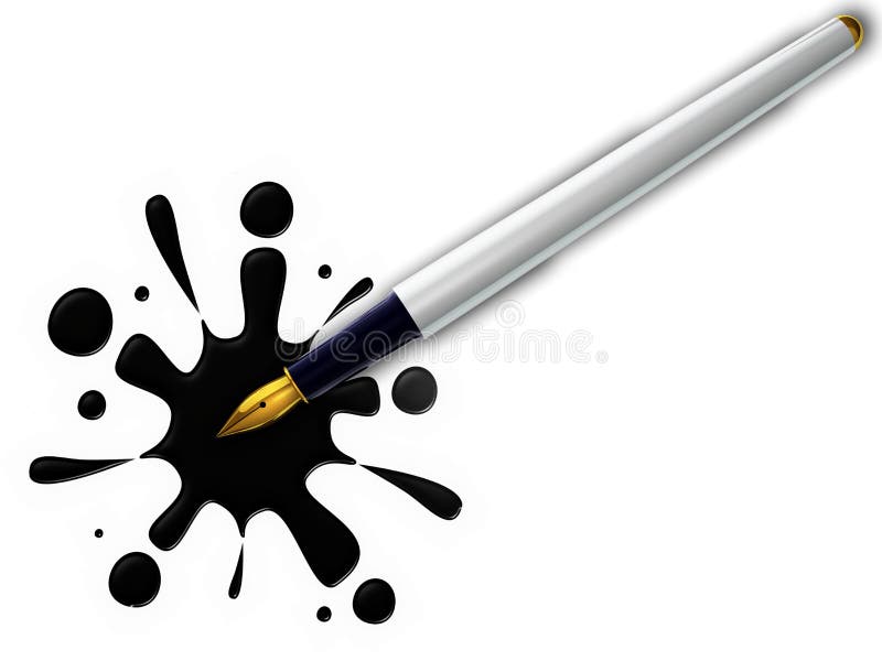 Pen and splash stock illustration. Illustration of leak - 23509749