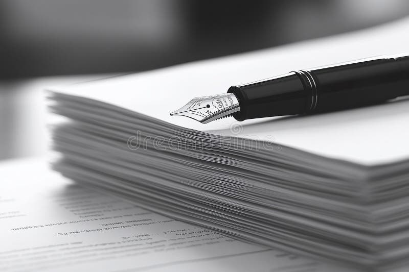 Pen on Stack of Documents and Papers, Contract or Agreement, Paperwork ...