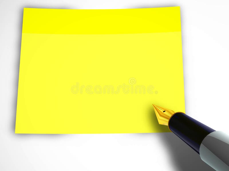 Pen and sticky note stock illustration. Illustration of message - 26028493