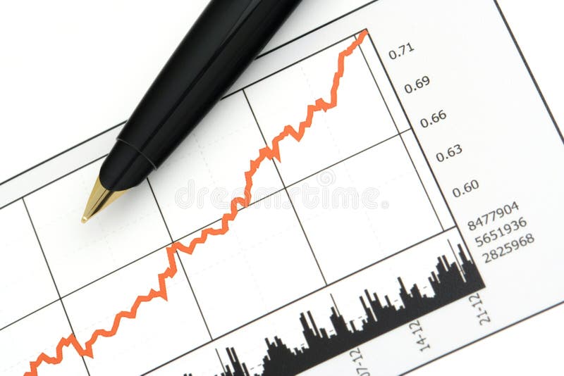 Ballpoint Pen on Stock Chart Stock Image - Image of index, monetary: 578657