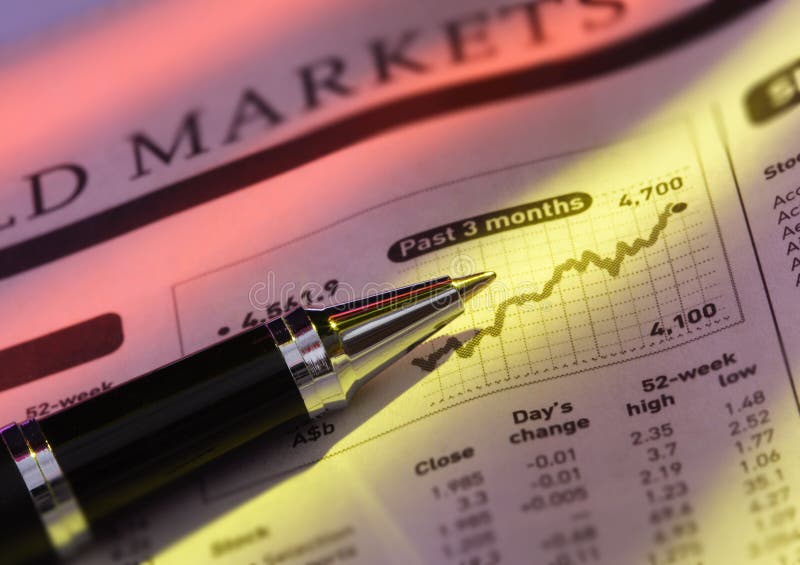 Ballpoint Pen on Stock Chart Stock Image - Image of index, monetary: 578657