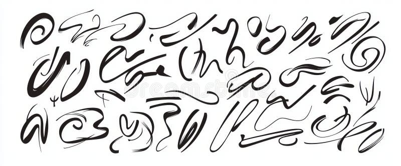Pen Strokes Underline Text, Markers Create Scribbles, and Hand-drawn ...