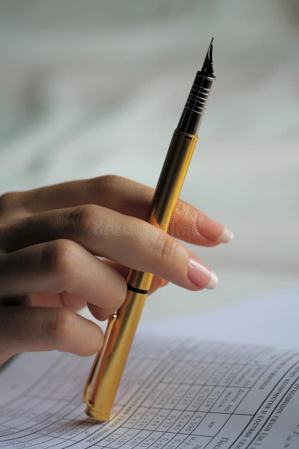 Pen, Table of Data, Statistics Stock Photo - Image of communique ...