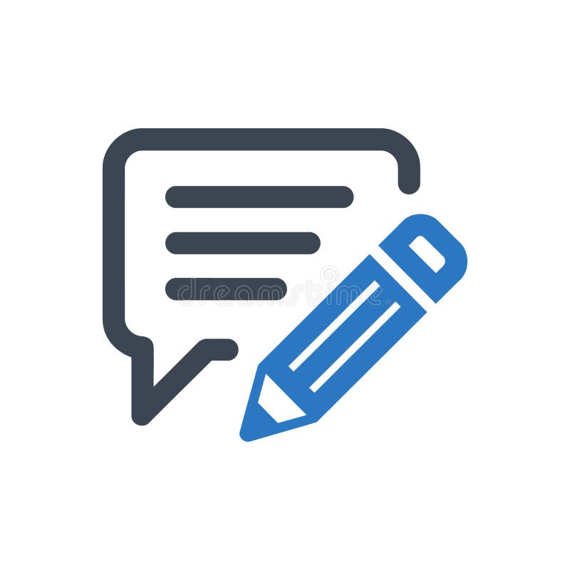 Pen and Text Icon stock vector. Illustration of message - 361696122