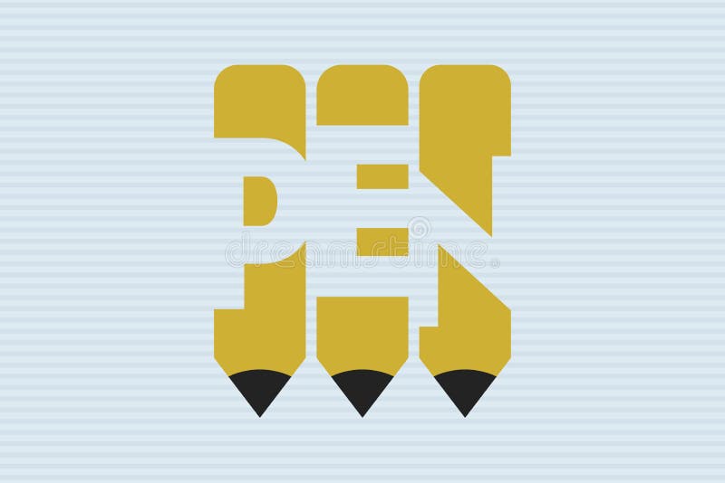 Pen Text with Pen Symbol Creative Ideas Design, Vector Illustration ...