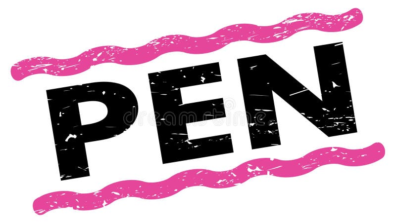 PEN Text on Pink-black Lines Stamp Sign Stock Illustration ...