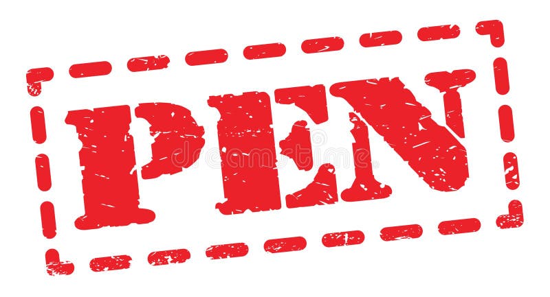 PEN Text Written on Red Stamp Sign Stock Illustration - Illustration of ...