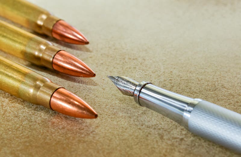 Pen and three bullets stock image. Image of information - 51488649