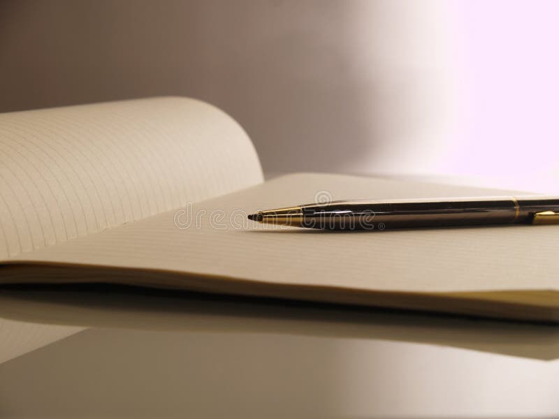 Pen with Lined Paper Notebook Stock Image - Image of still, desk: 37274713
