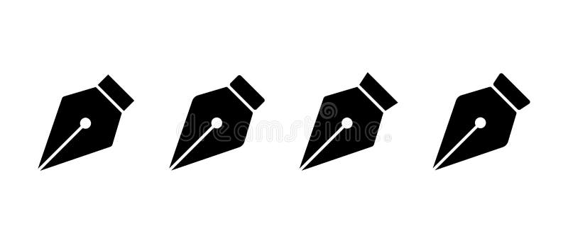 Pen Tool Cursor Vector Icon Set. Fountain Pen Symbol for Website and Apps Stock Illustration ...