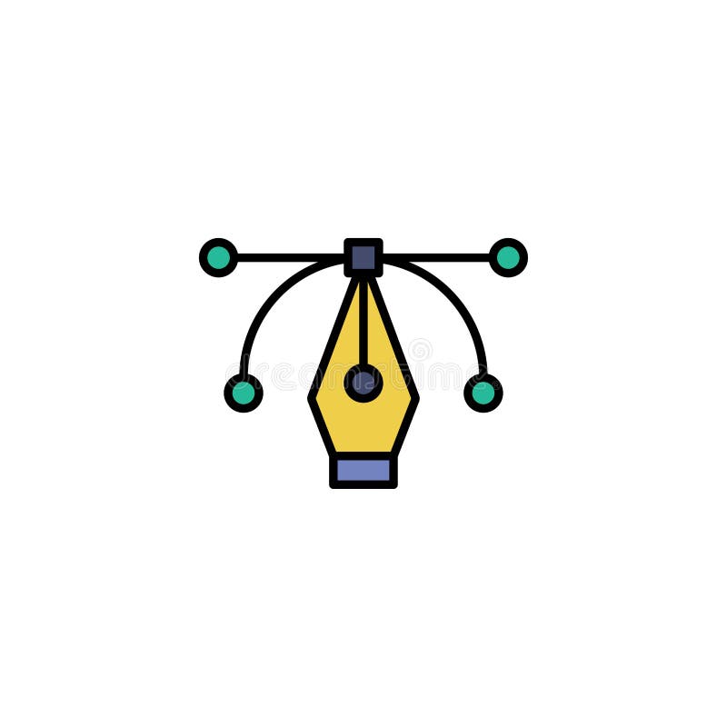 Pen Tool Flat Vector Icon Sign Symbol Stock Vector - Illustration of ...