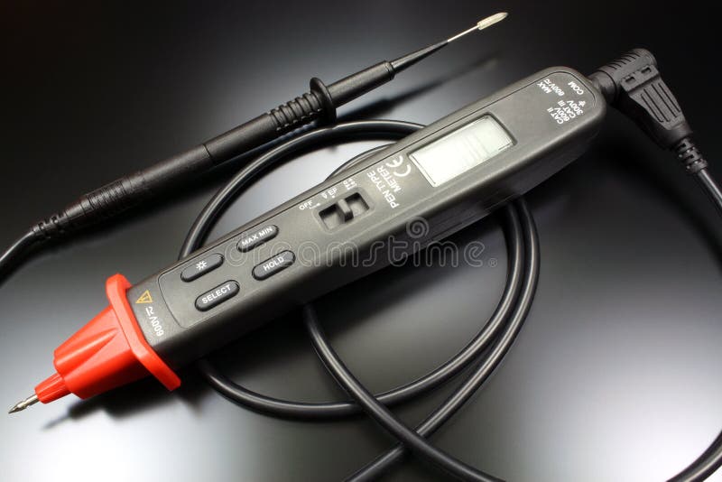 Pen Type Digital Multimeter with Probe Stock Photo - Image of gauge ...
