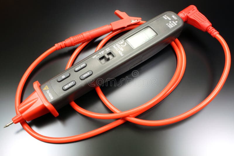 Pen Type Digital Multimeter with Probe Stock Image - Image of display ...