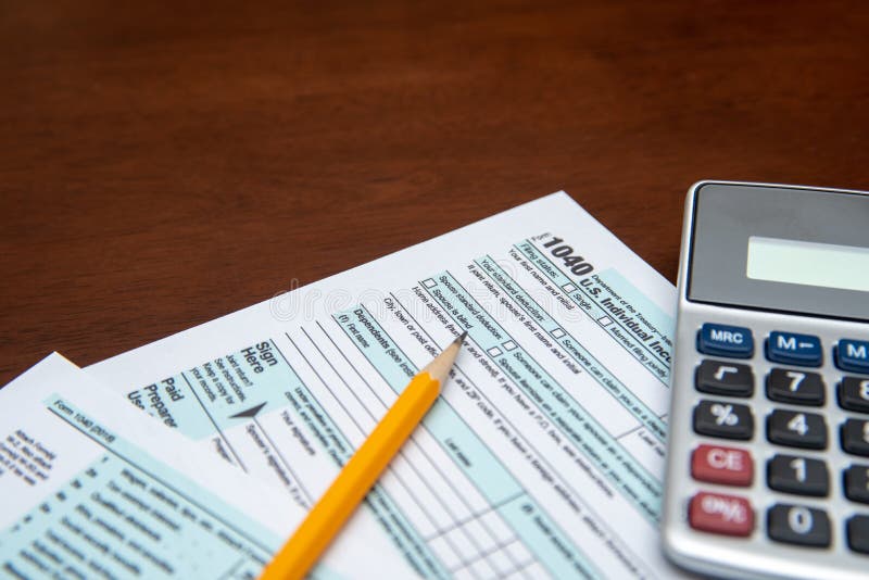 Pen on US TAX Form Background. Tax Day Concept Editorial Image - Image ...