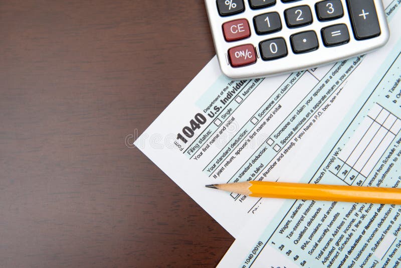 Pen on US TAX Form Background. Tax Day Concept Editorial Photo - Image ...