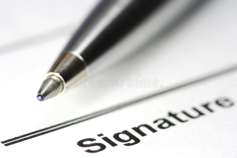 Het Plaatsen Van Handtekening Stock Foto - Image of macro, vingers ...