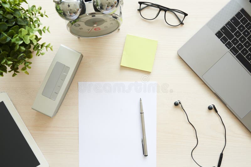 Write your ideas down stock photo. Image of earphones - 100843808