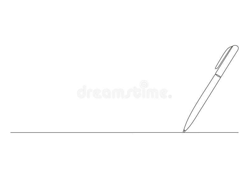 Pen Write, One Continuous Line Drawing. Writing Thin Stroke. Minimalism ...