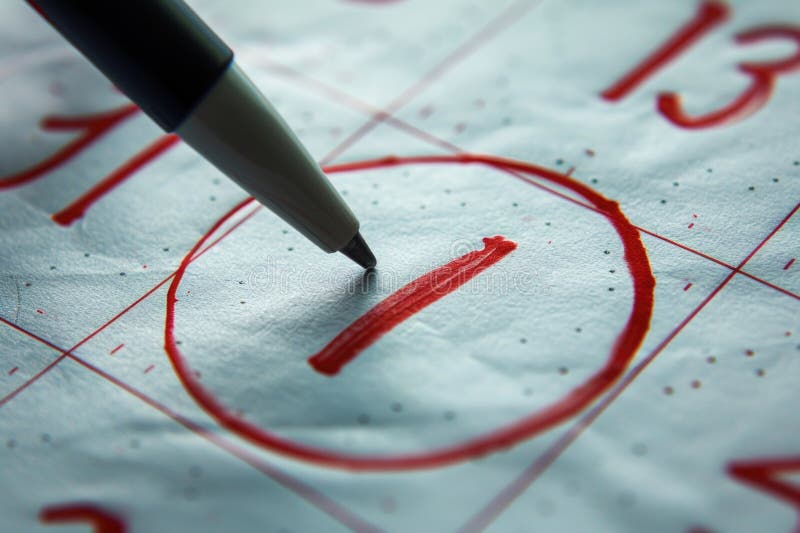 Scheduling and Planning Concept, Calendar with Green Pin, Pen and Clock ...