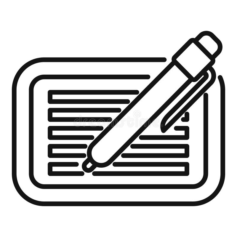 Pen Writing on Paper Taking Notes Icon Stock Illustration ...