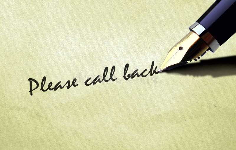 Pen Writing Please Call Back Stock Photo - Image of text, paper: 65999446