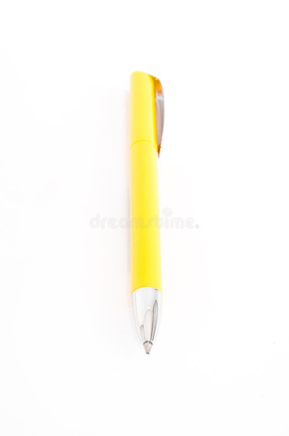 Pen yellow isolated stock photo. Image of clipping, office - 27356410