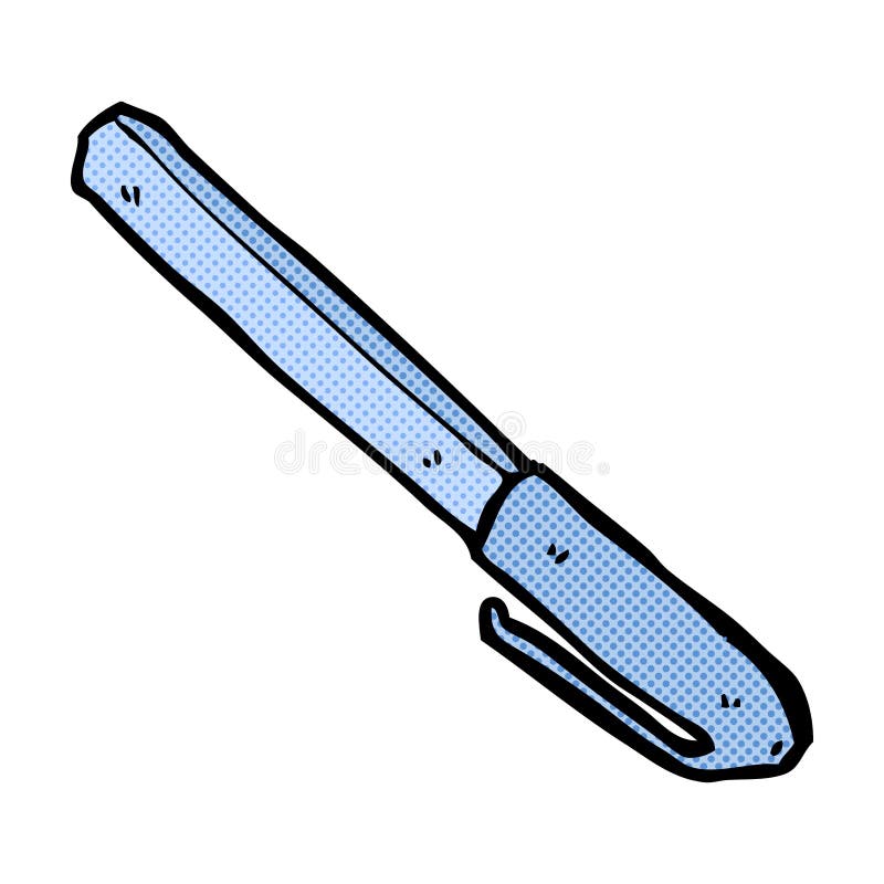 Pena Cômica Dos Desenhos Animados Ilustração Stock - Ilustração de ...