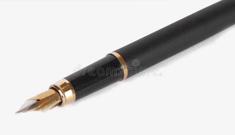 Pena da tinta com uma pena foto de stock. Imagem de preto - 12634044