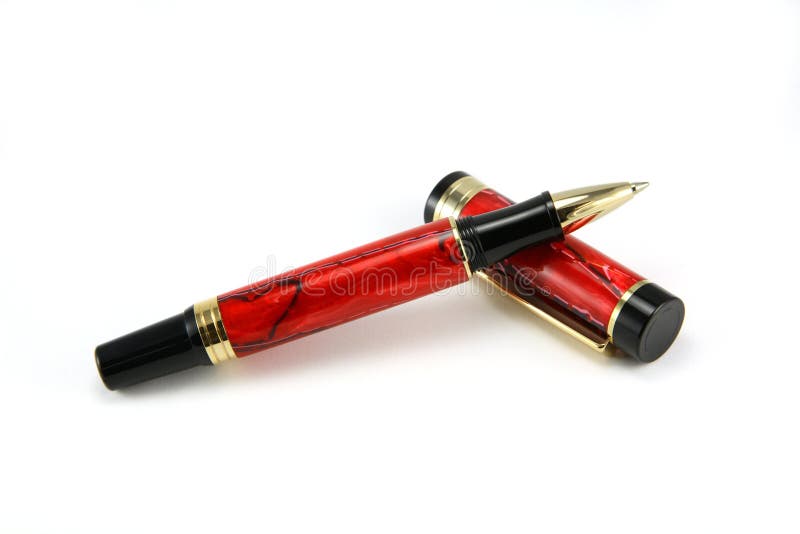 Pena de ballpoint vermelha foto de stock. Imagem de fontes - 2358754